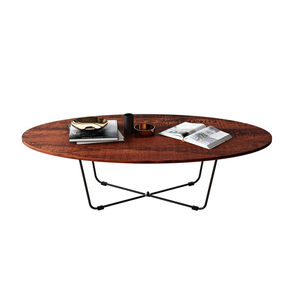 maocao hoom 43 in. Simple Oval Wood Coffee Table JH-C-B00143BKSW - The ...