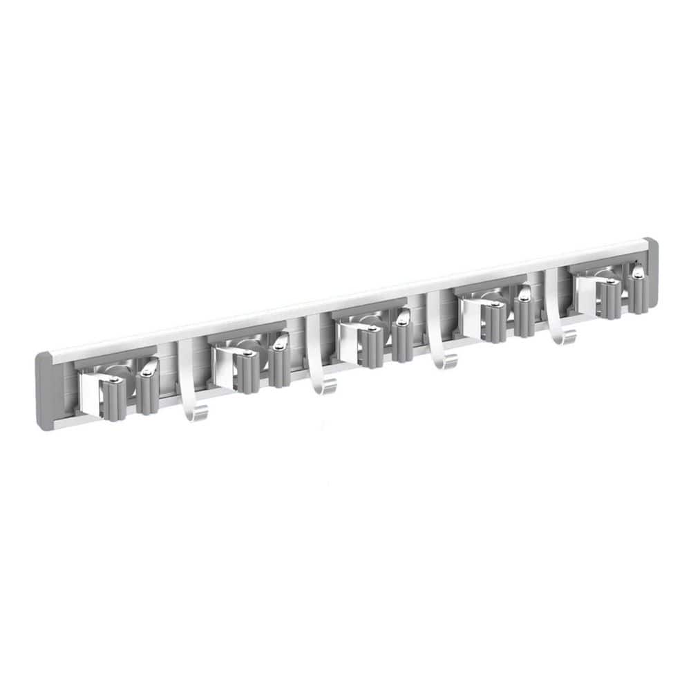 YICHUHAOXI Adjustable 17.32 in. Silver Metal Wall Rack with Non-Slip ...