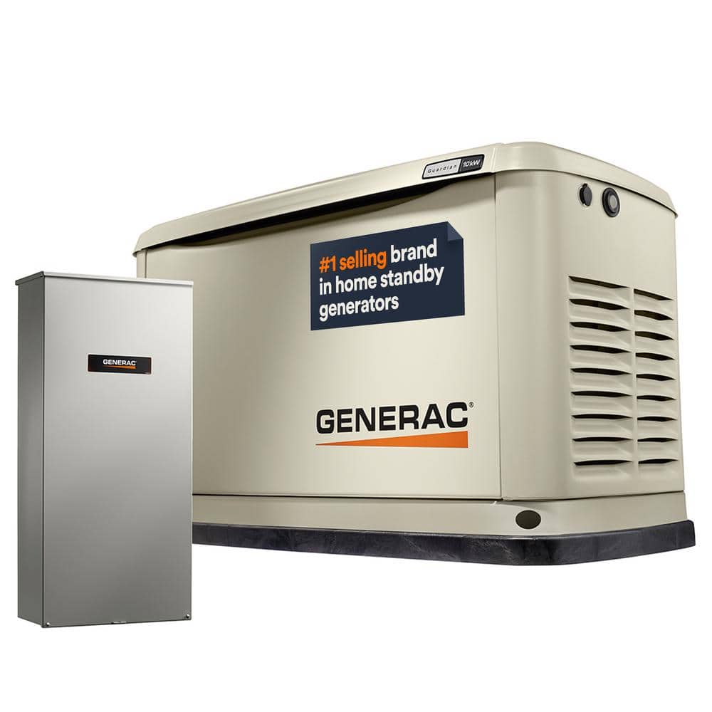 Generac 10,000 Watt - Dual Fuel Air- Cooled Whole House Home Standby ...