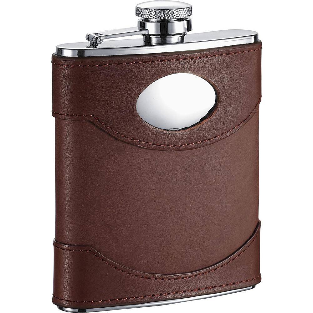 Visol Armstrong Brown Leather Liquor Flask VF1288 - The Home Depot