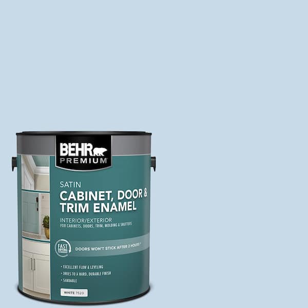 BEHR PREMIUM 1 gal. #MQ3-24 Celestial Light Satin Enamel Interior ...