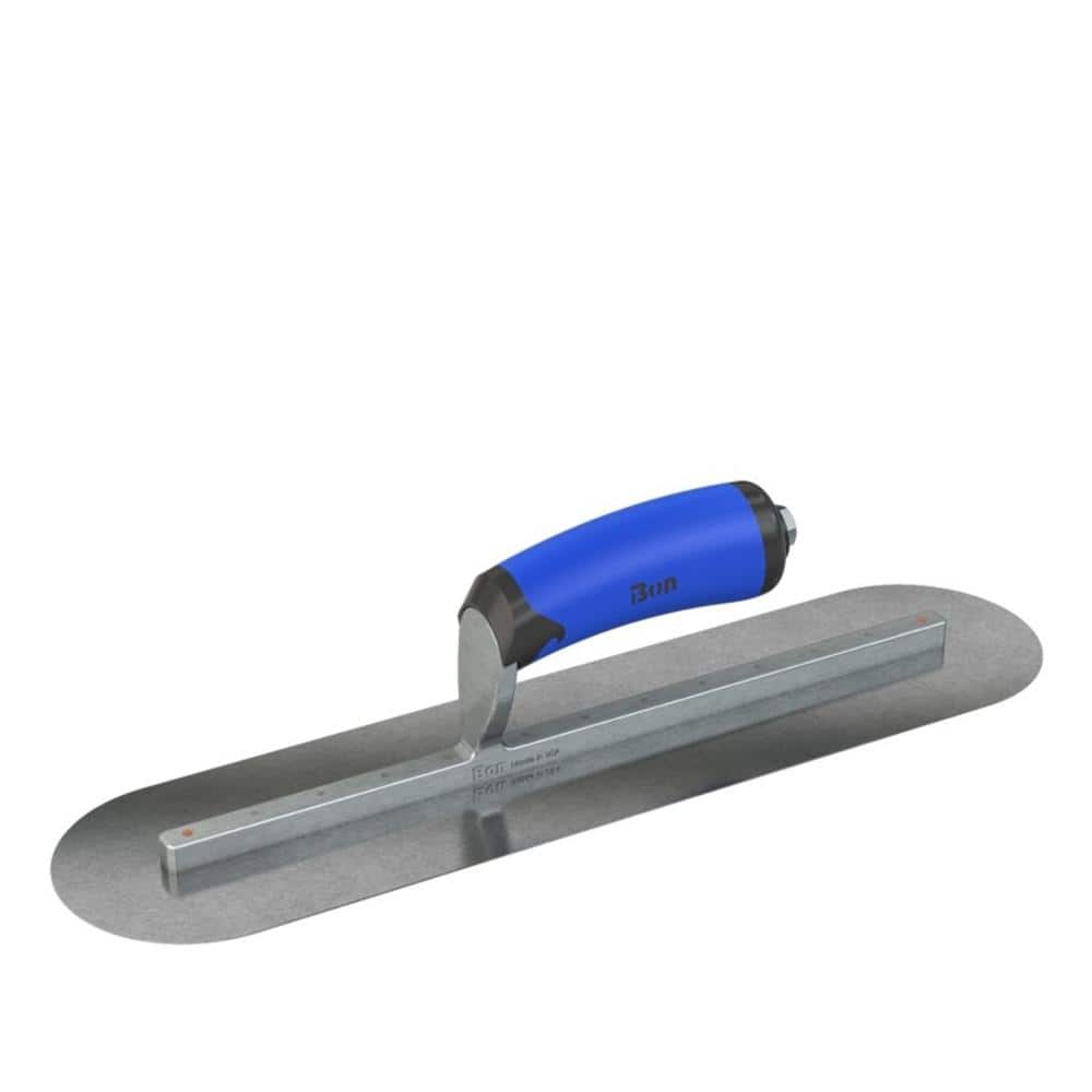Bon Tool 18 in. x 5 in. Carbon Steel Round End Finishing Trowel with ...