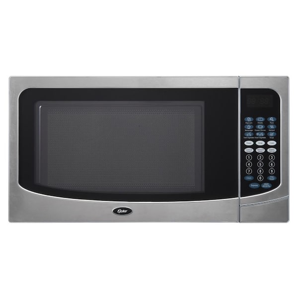 Oster Countertop Microwave Stainless Steel Silver 1.6 cu. ft. 1000-Watt ...