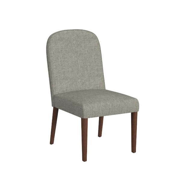 Benjara Mio Gray and Walnut Brown Fabric Dining Chair BM334504 - The ...