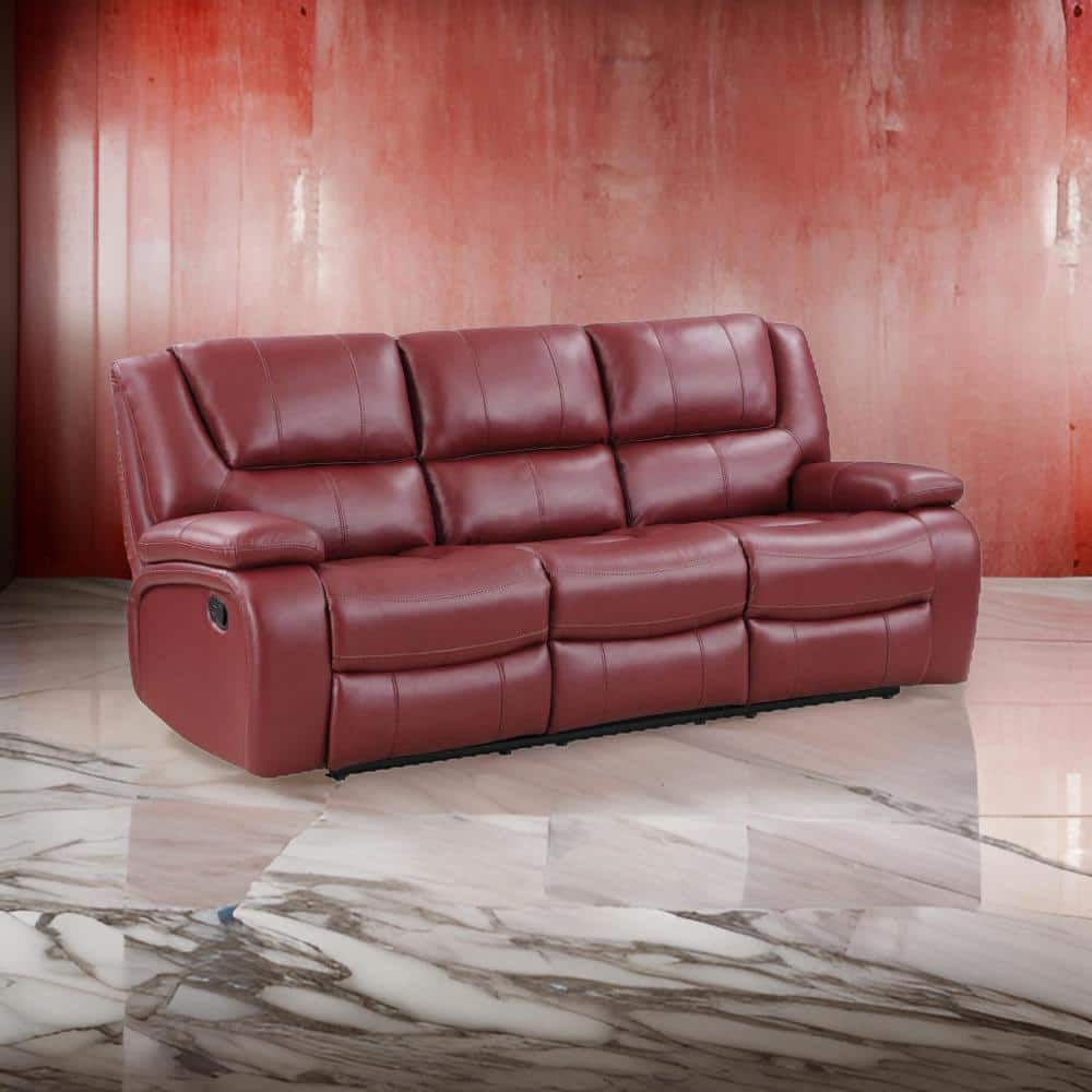 Benjara 38.25 in. Pillow Top Arm Faux Leather Rectangle Manual Recliner ...