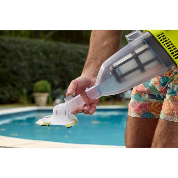 RYOBI ONE+ 18V Handheld Cordless Pool Vacuum Cleaner Kit with 2.0 Ah ...