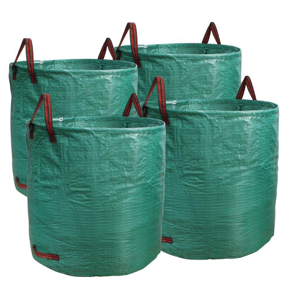 Primehome 4-Pack 132-Gallon Reusable Lawn and Leaf Bags, Heavy-Duty ...
