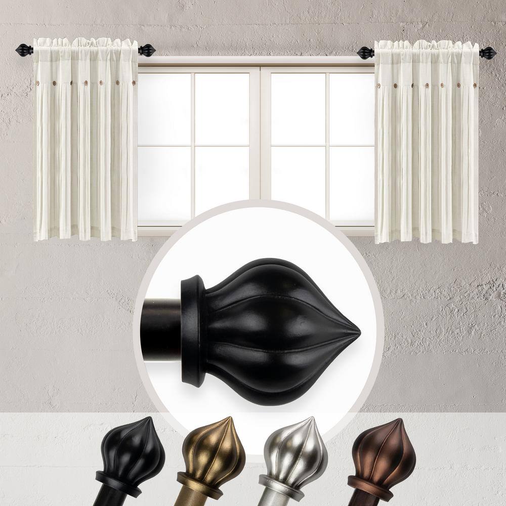 EMOH Pierson 5/8 inch Side Curtain Rod 12-20 inch long (Set of 2 ...