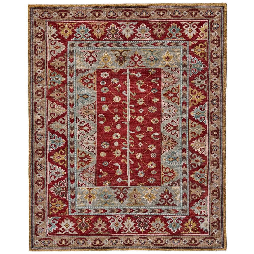 HomeRoots 2 x 3 Blue and Red Floral Area Rug 2000511608 - The Home Depot