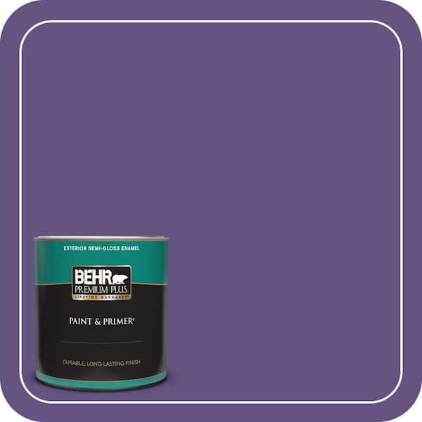 BEHR PREMIUM PLUS 1 qt. #MQ4-28 Purple Sky Semi-Gloss Enamel Exterior ...