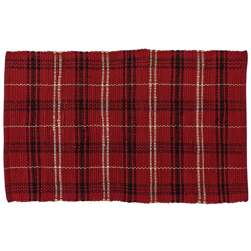 Park Designs Red 2 ft. x 3 ft. Farmhouse Star Chindi Area Rug 4962-250 ...