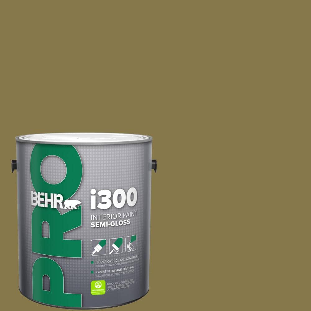 BEHR PRO 1 gal. #M330-7 Green Tea Leaf Semi-Gloss Interior Paint ...