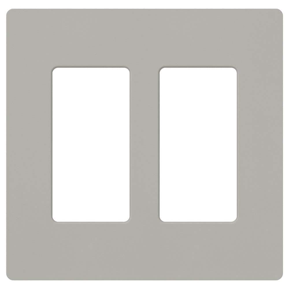 Lutron Claro 2 Gang Wall Plate for Decorator/Rocker Switches, Satin ...