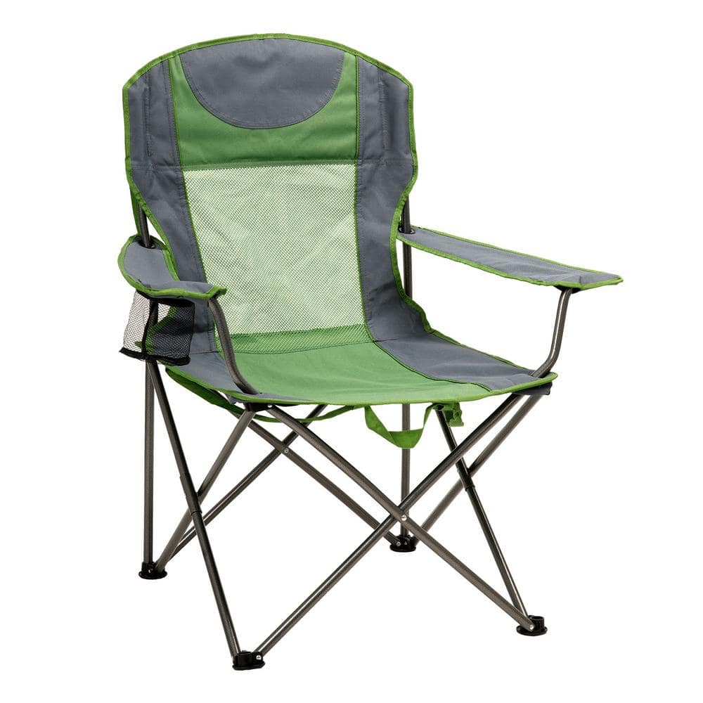 Clihome Outdoor Metal Frame Green Folding Beach Lounge Chair with Side Pocket CL-CCAC2210XGN1 ...