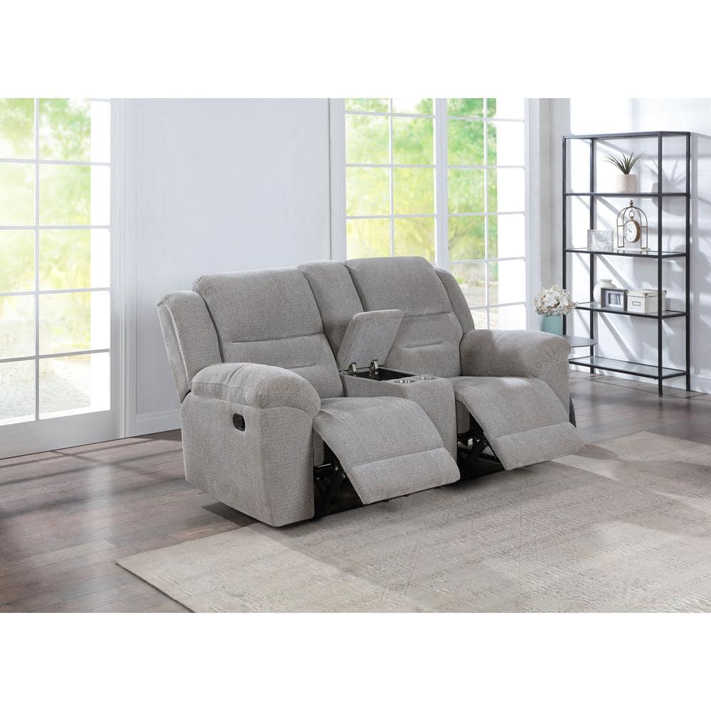 Coaster Gilson Grey Chenille Upholstered Standard Base Recliner with ...