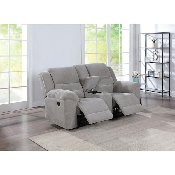 Coaster Gilson Grey Chenille Upholstered Standard Base Recliner with ...