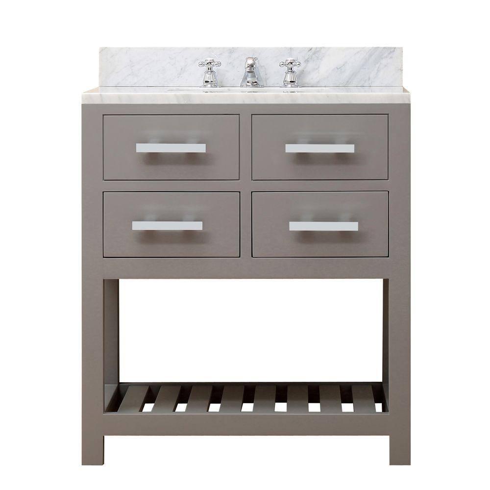 Water Creation 30 in. W x 21.5 in. D Vanity in Cashmere Grey with ...