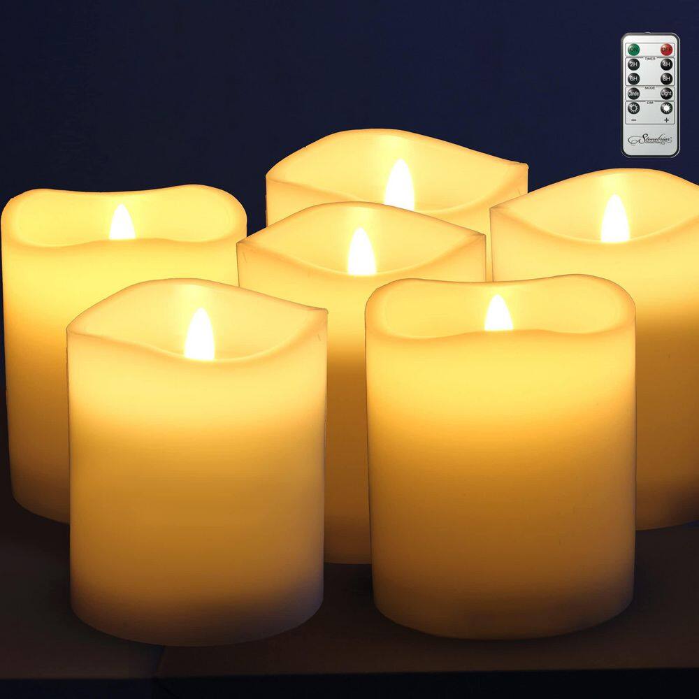 3"x4" Ivory Battery Powered Plastic Flameless Candle 6 Pack HP10826-037 ...