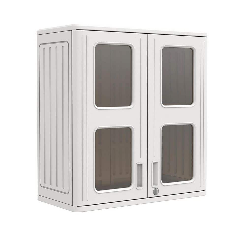 Anqtovp Resin 28.9 in. x 13.3 in. x 30.1 in. Outdoor Kitchen Cabinet ...