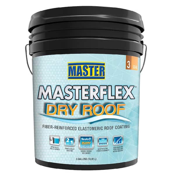Master 5 Gal. White Dryroof Elastomeric Reflective Roof Coating VA0451 ...