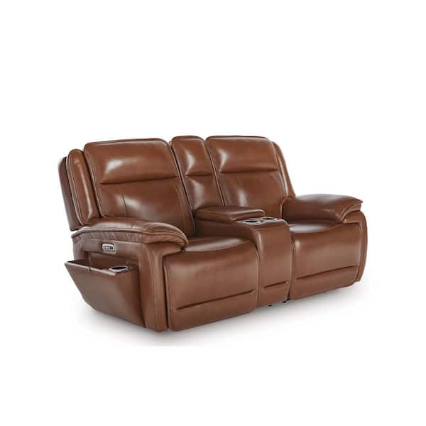 Signature DESIGN BY ASHLEY Healy Pier 78 in. Solid Leather Match 2 ...