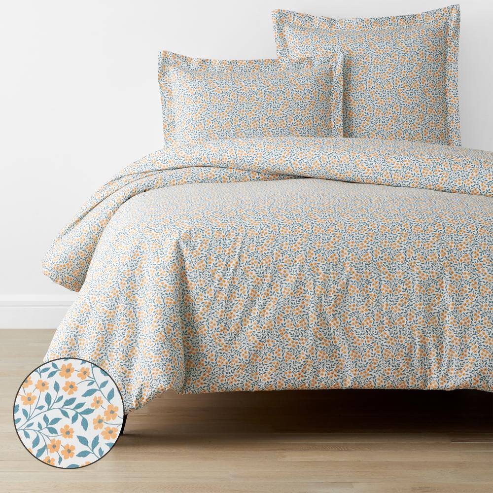 The Company Store Company Cotton Serene Floral White Multi King Cotton ...