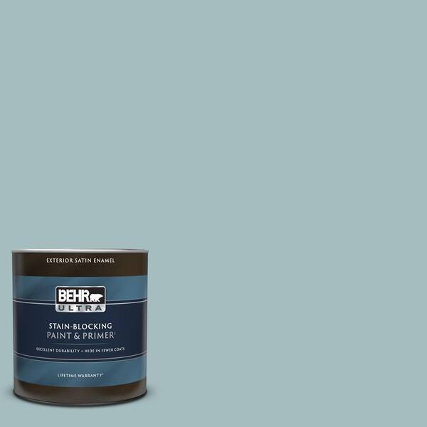BEHR ULTRA 1 qt. #PPU13-13 Oslo Blue Satin Enamel Exterior Paint ...