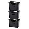 IRIS Desktop File Box Large in Black (3-Pack) 580047 - The Home Depot