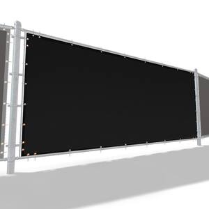 ROYAL SHADE 57 in. x 25 ft. Black Mesh Fabric Privacy Fence Screen with ...
