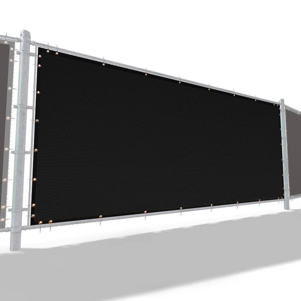 ROYAL SHADE 45 in. x 50 ft. Black Mesh Fabric Privacy Fence Screen with ...