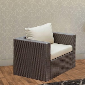 Benjara Gray Fabric Arm Chair with Aluminum Frame BM287739 - The Home Depot