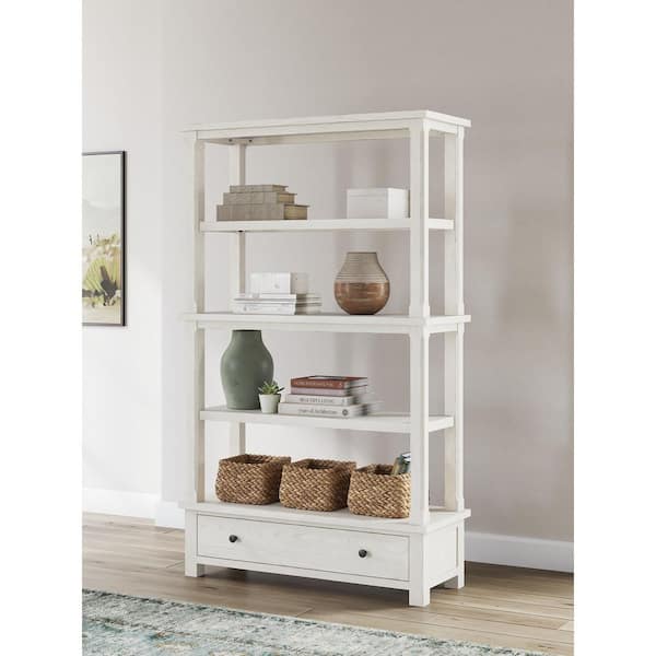 Signature DESIGN BY ASHLEY Robbinsdale 75 in. Tall Antique White ...