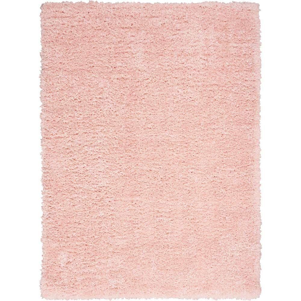 Nourison Lush Shag Blush 5 ft. x 7 ft. Abstract Plush Contemporary Area ...