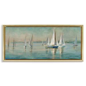 Stupell Industries Panoramic Sailing at Sunrise by Danhui Nai Gold ...