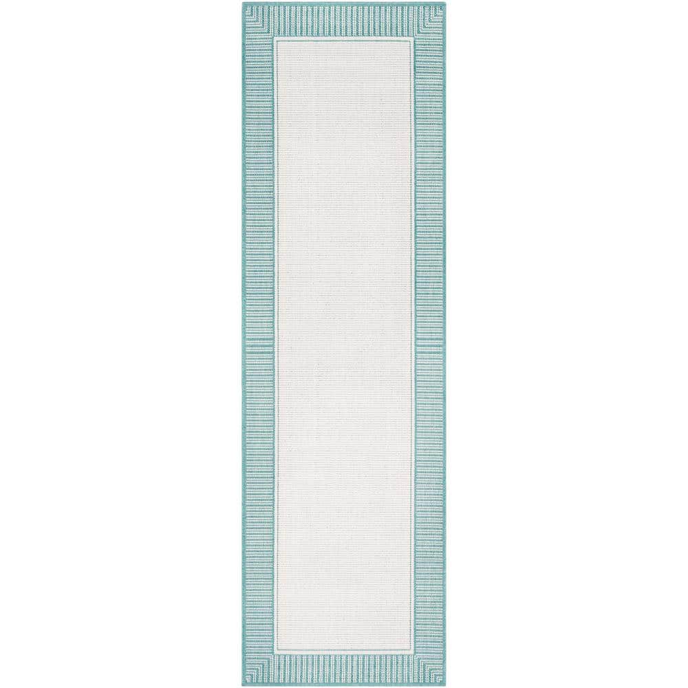Livabliss Felix Teal 2 ft. 3 in. x 7 ft. 9 in. Solid Indoor/Outdoor ...
