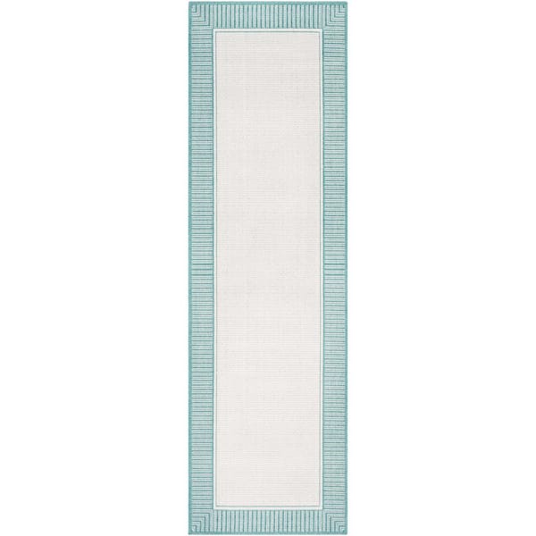 Livabliss Felix Teal 2 ft. 3 in. x 7 ft. 9 in. Solid Indoor/Outdoor ...
