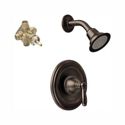 MOEN Brantford Single-Handle 1-Spray Posi-Temp Tub and Shower Faucet in Oil Rubbed Bronze (Valve ...