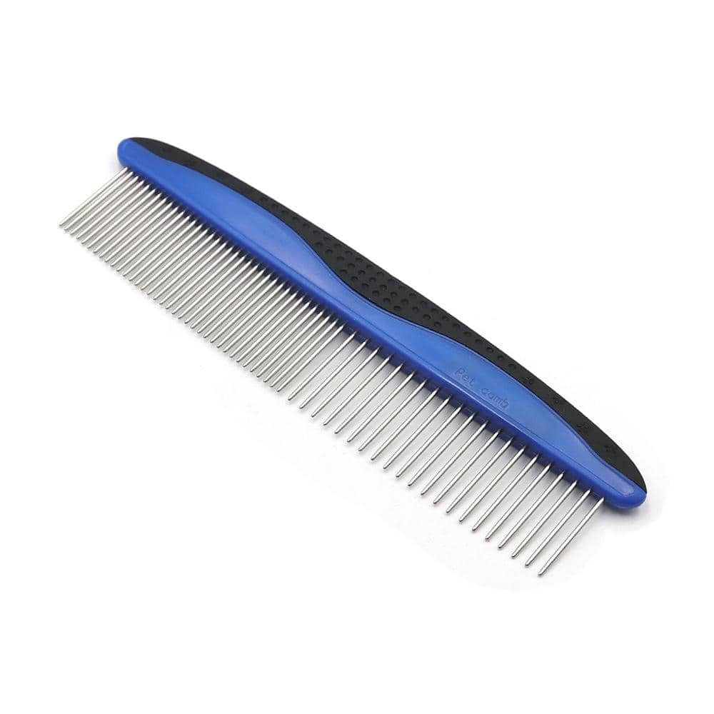 Wellco Dog Cat Comb with Stainless Steel Teeth for Removing Hair Knots ...