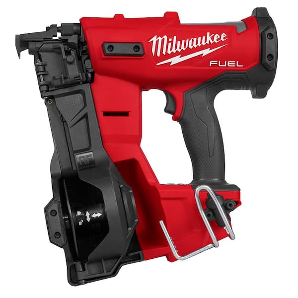 Milwaukee M18 FUEL 18 Volt Lithium Ion Brushless Cordless Coil Roofing Nailer Tool Only 2909 20 The Home Depot