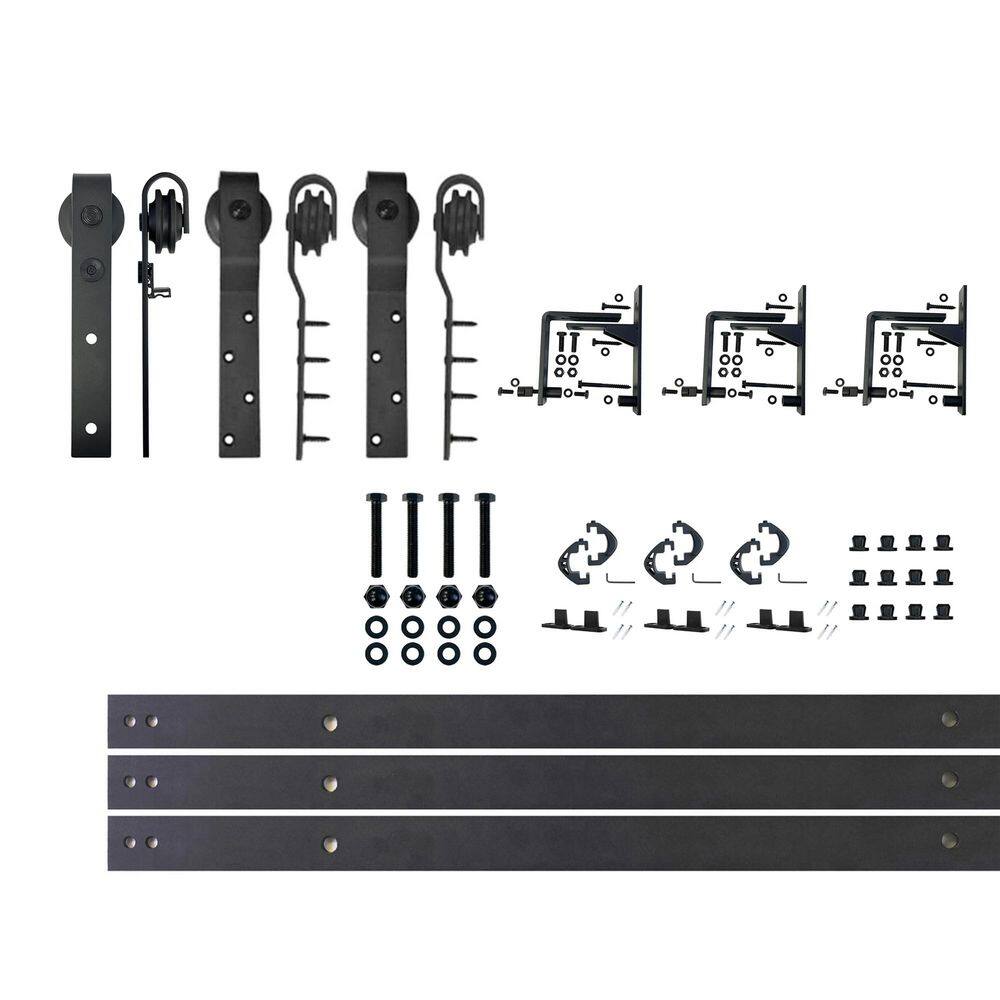 HOMACER 4 ft./48 in. Black Rustic Inverted Bent Triple Track Bypass ...