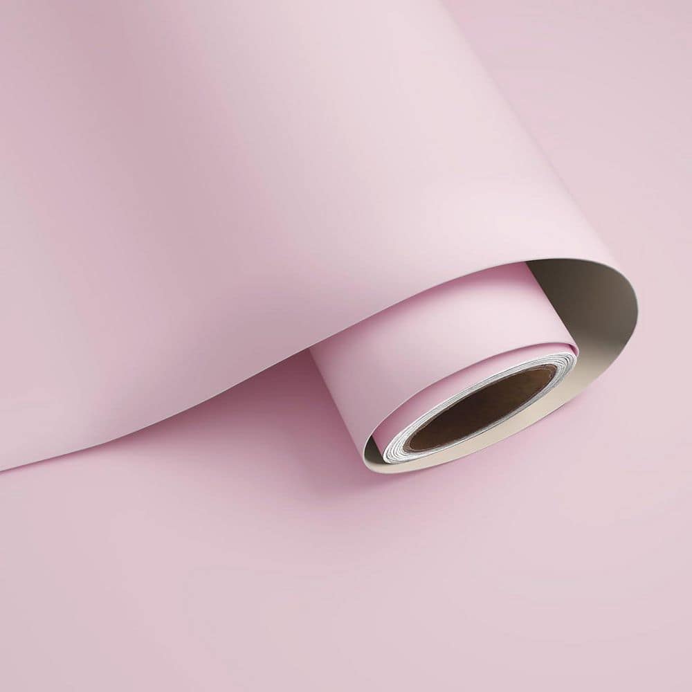 Light Pink Solid Color Contact Paper Peel and Stick Wallpaper Roll Set ...
