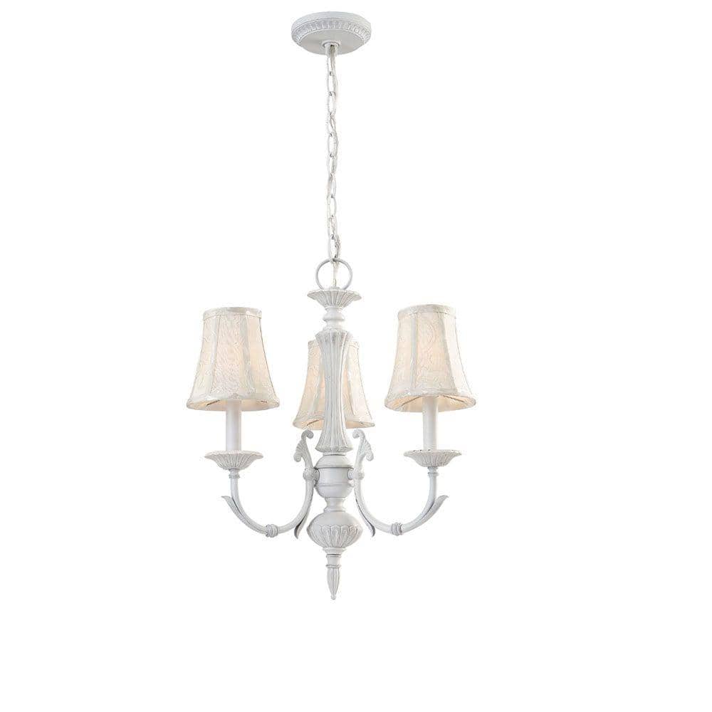 Hampton Bay Laurel Collection 3-Light Rustic White Chandelier BSV7113A ...