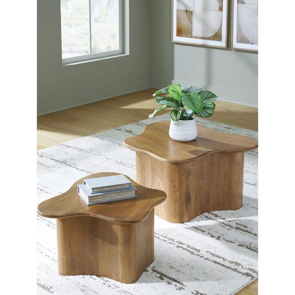 Signature DESIGN BY ASHLEY Abeford 33 in. Light Brown Specialty Wood ...