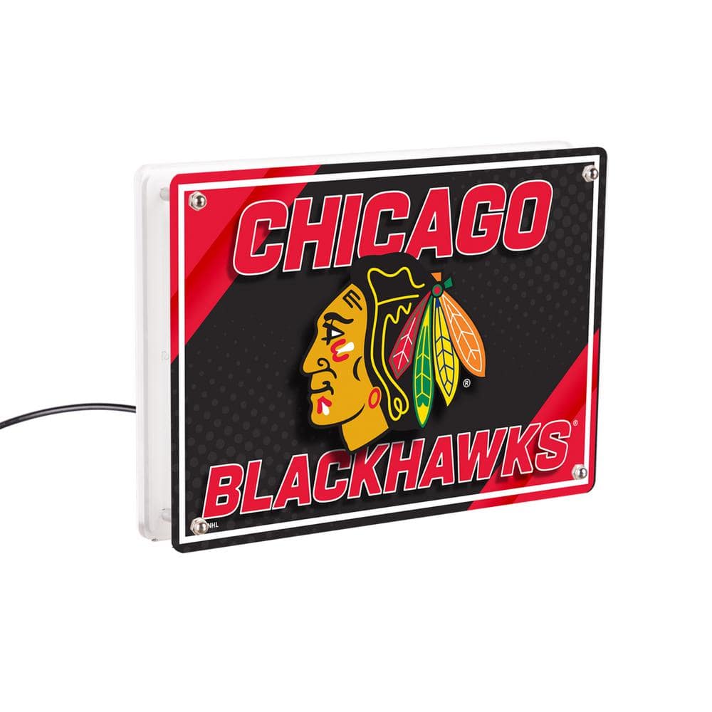 Evergreen Chicago Blackhawks NHL Black Rectangle Desklite LED Decor ...