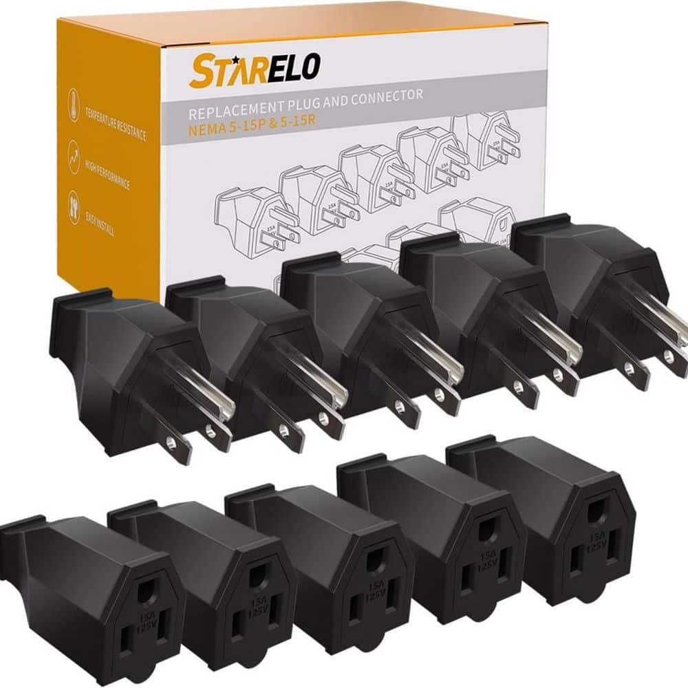 Lukyamzn 15 Amp 125-Volt 2 Pole 3 Wire Grounding Plug Connector 5 ...
