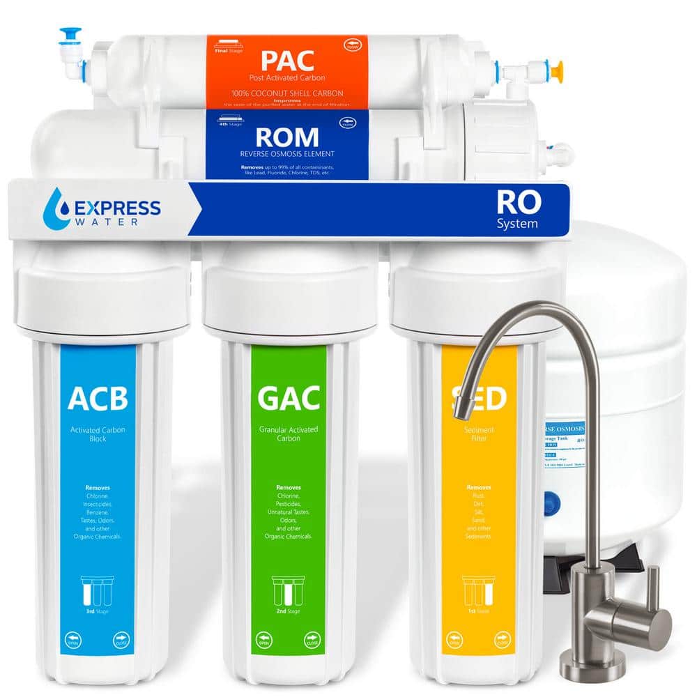 Express Water Reverse Osmosis 5 Stage Water Filtration System - with ...