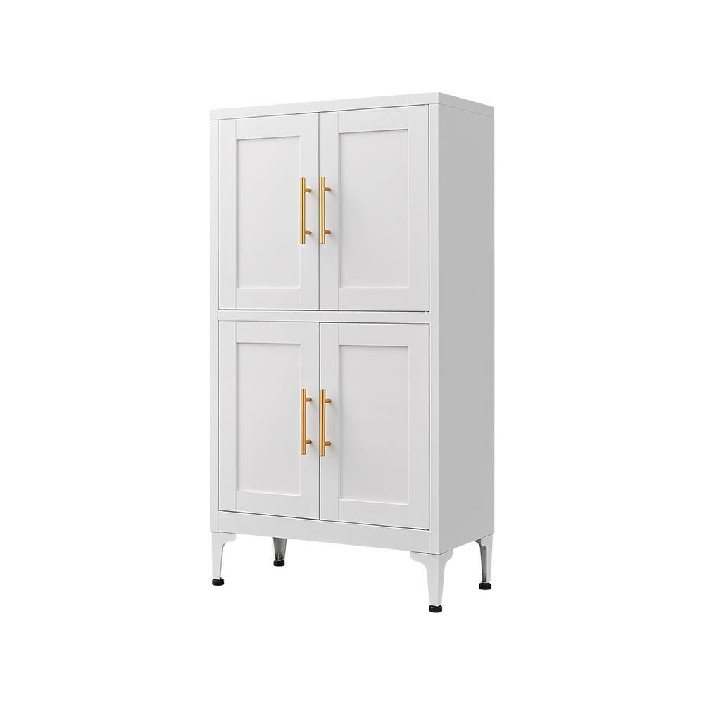 Tahanbath White Metal Storage Cabinet with Adjustable Shelves-Ideal for ...