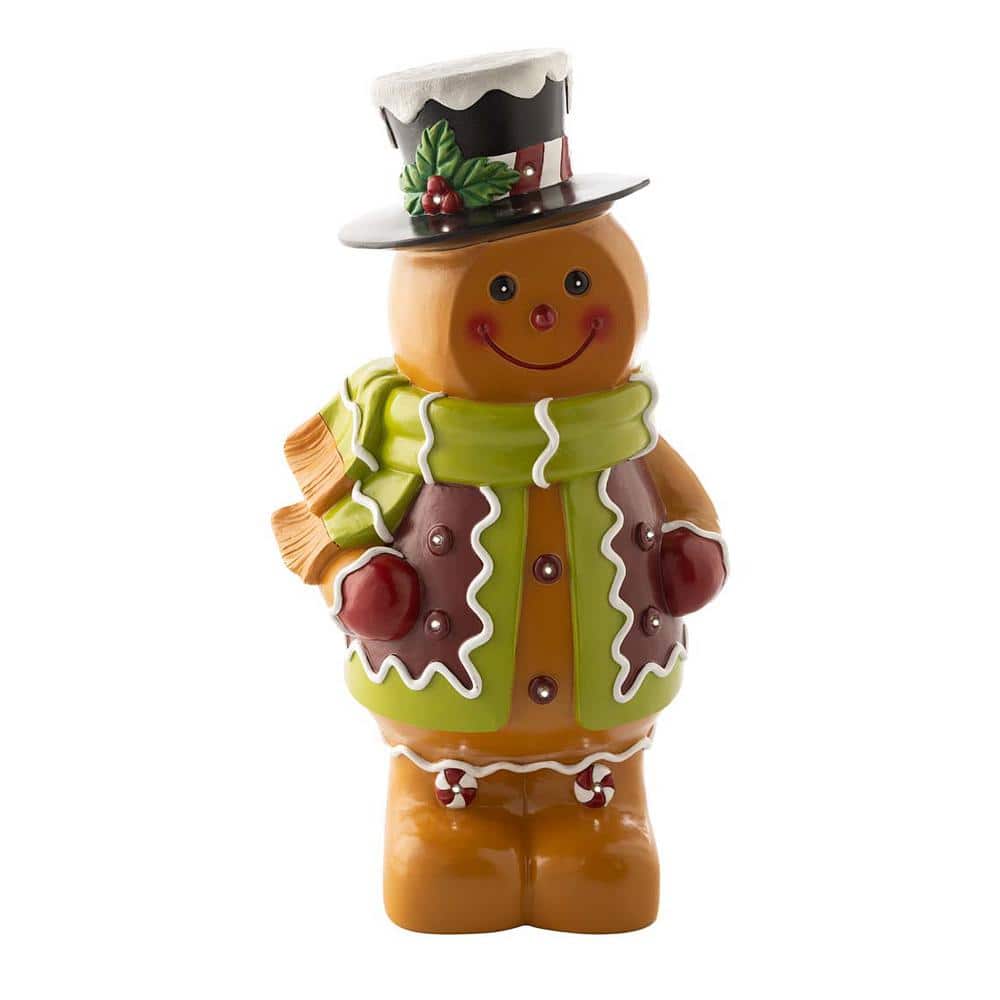 Evergreen Enterprises Indoor/Outdoor Lighted Gingerbread Boy Resin ...