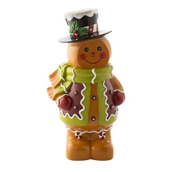 Evergreen Enterprises Indoor/Outdoor Lighted Gingerbread Boy Resin ...