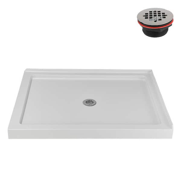 Streamline NTM-692-48WH-CR 48 in. x 36 in. Corner Acrylic Shower Pan ...